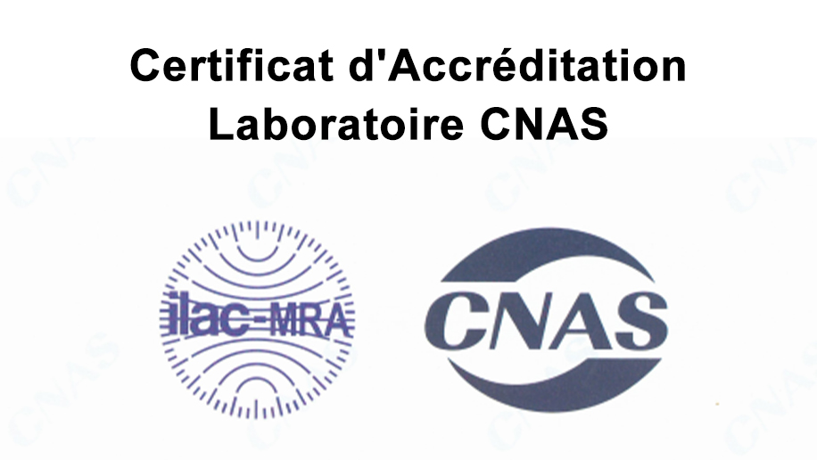 Certificat d'Accréditation Laboratoire CNAS