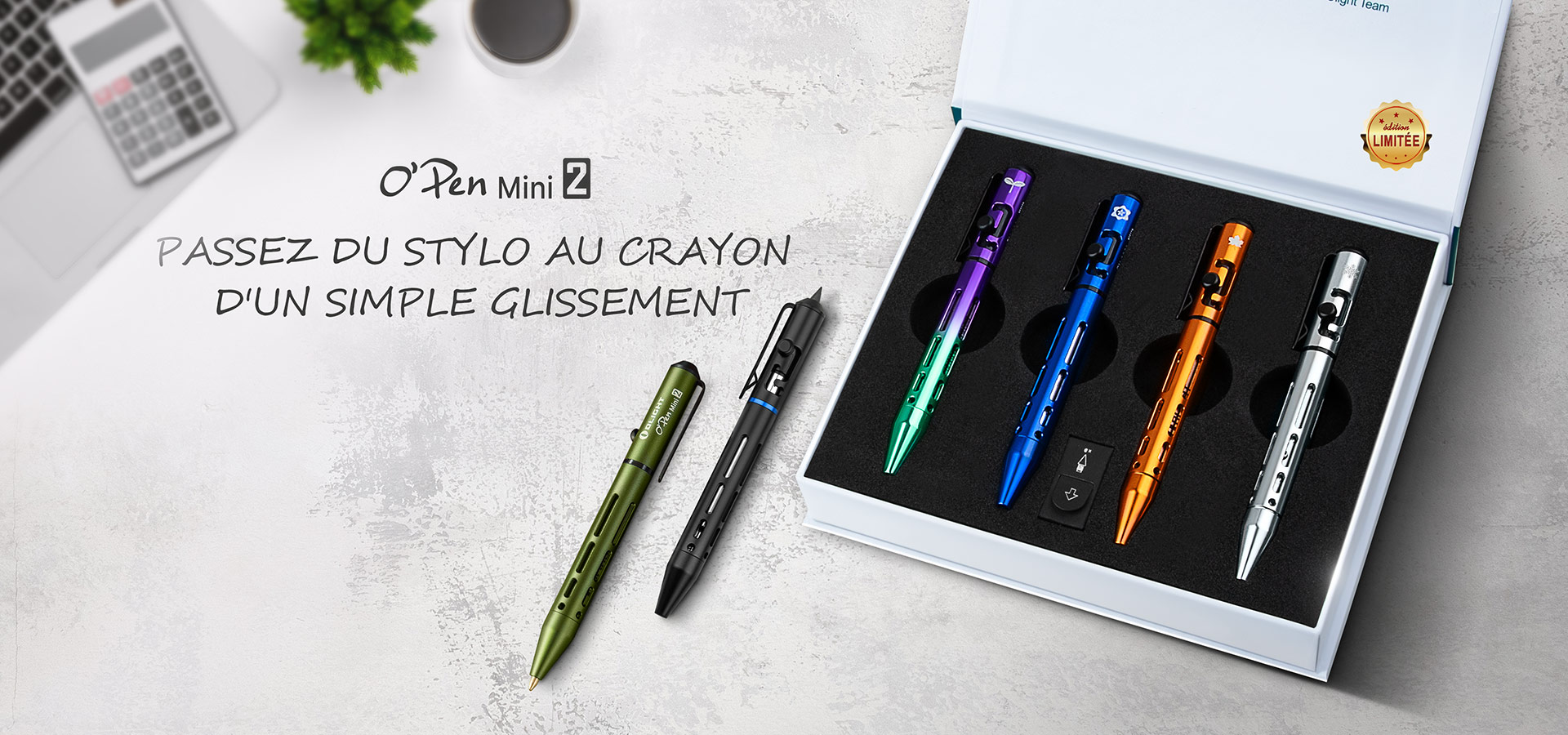 Olight Open Mini 2 | Stylo et Crayon éternel 2 en 1 en métal - Olight ...